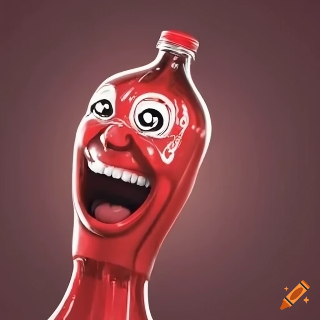 Hilarious laughing coca cola bottle on Craiyon