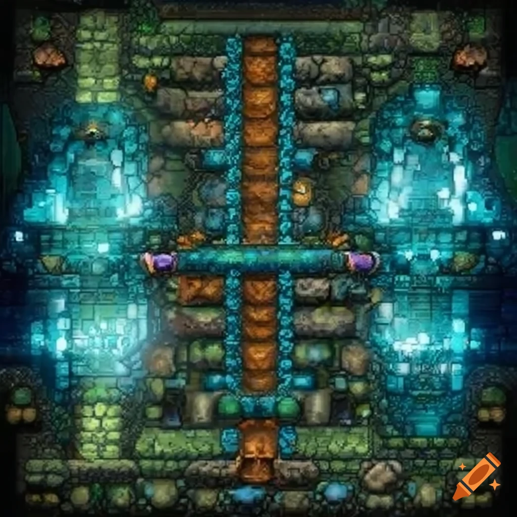Crystal-filled map layout for a platform game