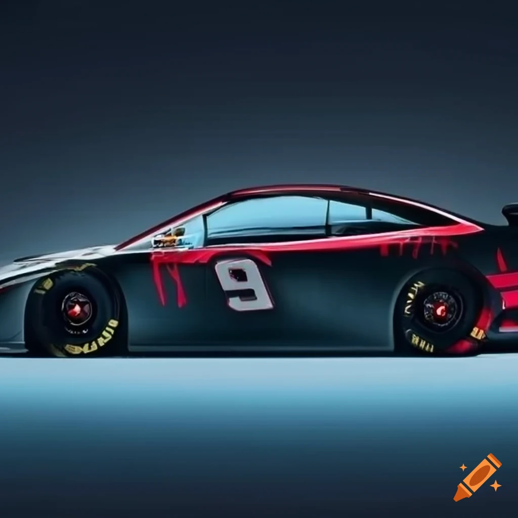 Sleek race car with fighter jet design on Craiyon