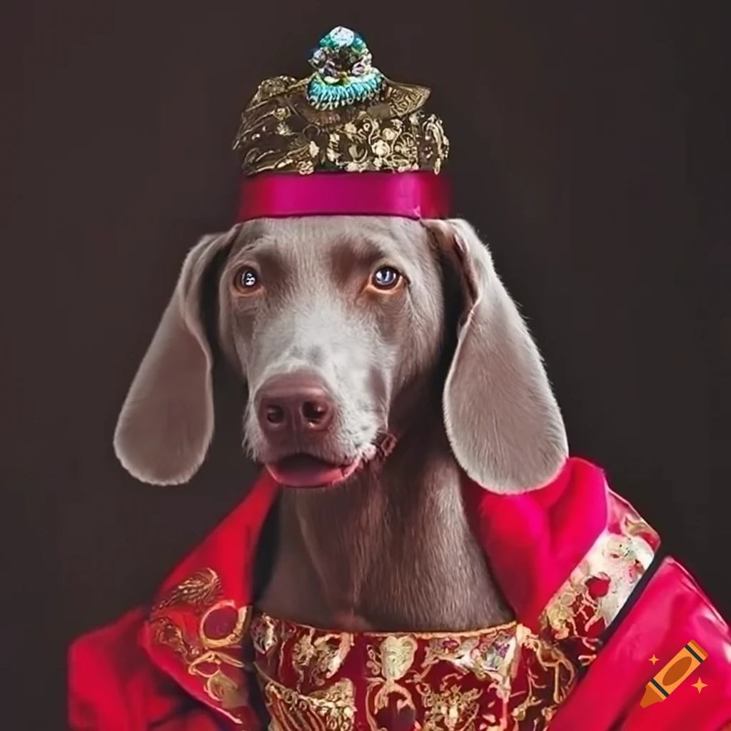 Weimaraner dog in traditional Chinese costume on Craiyon