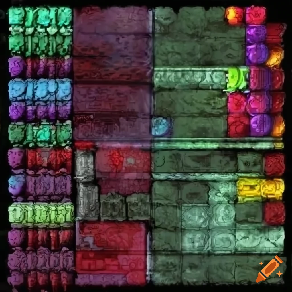 2d platform game layout with glass bubble tiles on Craiyon