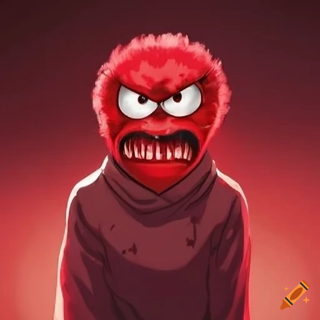 Image depicting cry, anger, and red color on Craiyon