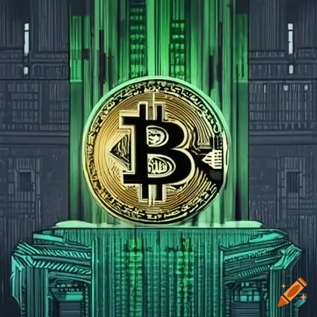 Matrix themed bitcoin image on Craiyon