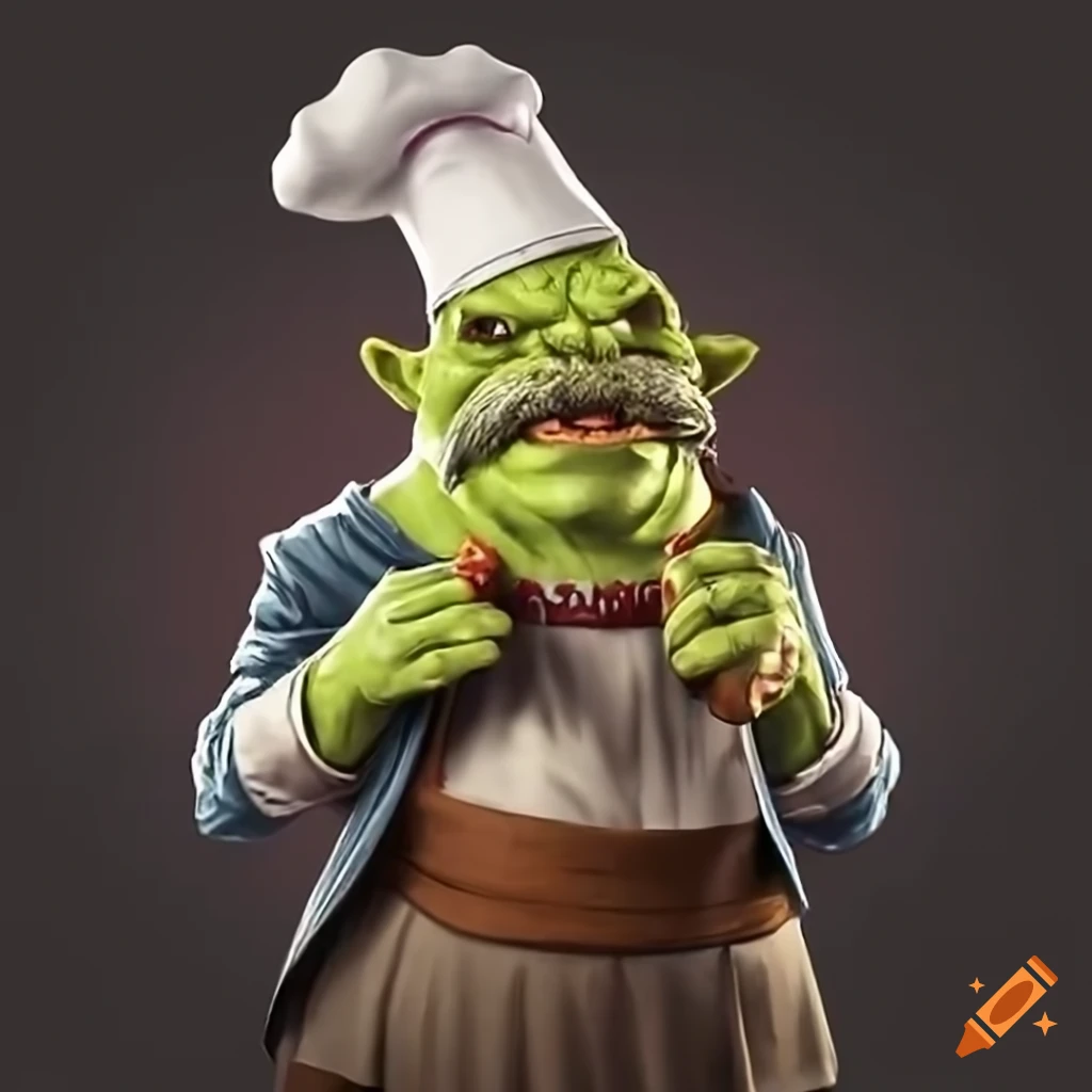 Cartoon illustration of an ogre chef