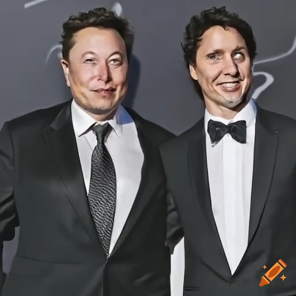 Image of elon musk and justin trudeau in a humorous situation