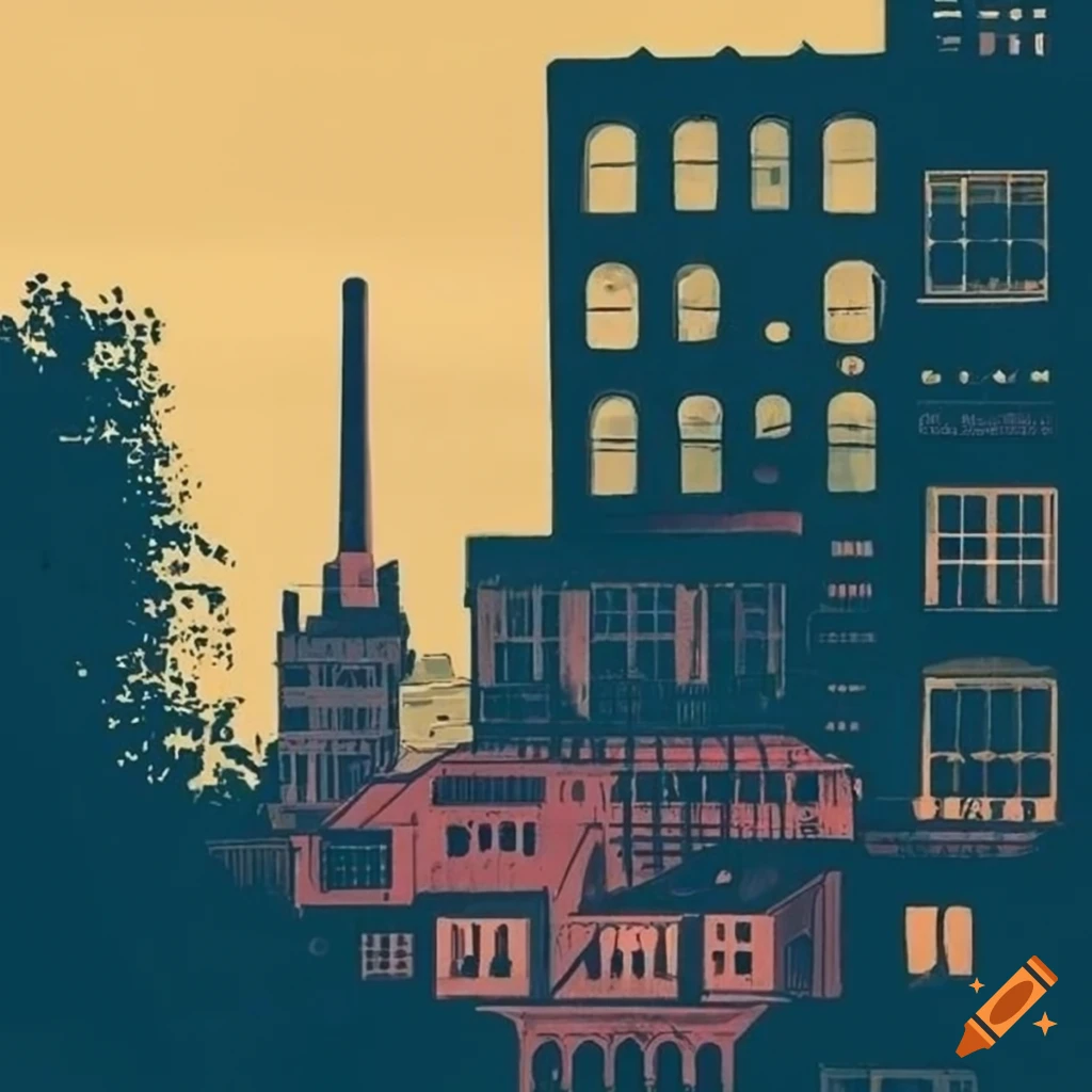 Poster of a vintage factory design on Craiyon