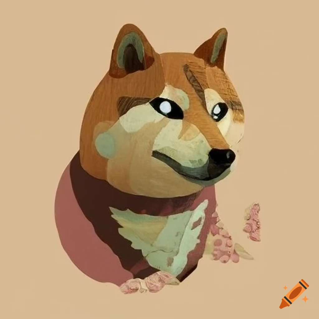 Japanese woodblock art of a doge