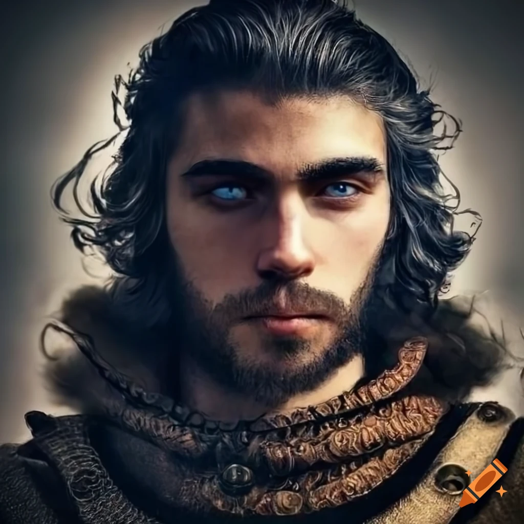 Portrait of a young medieval german warrior king on Craiyon