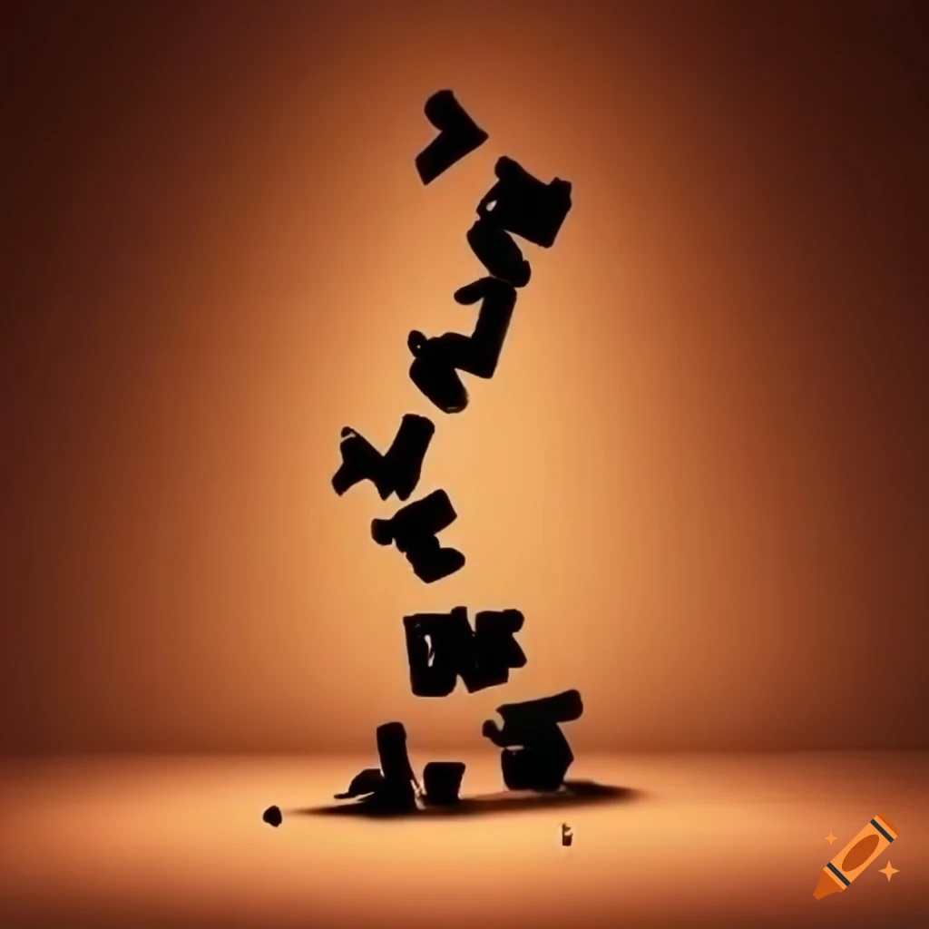 Poster design of falling letters on Craiyon