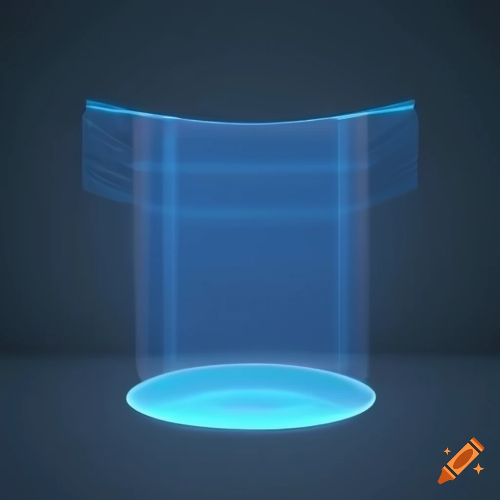 Blue hologram screen cgi rendering on Craiyon