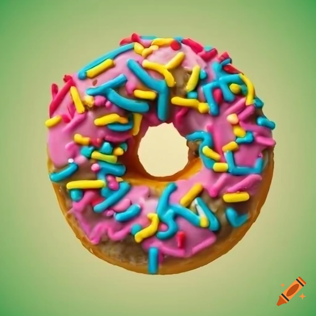 Delicious donut with colorful sprinkles
