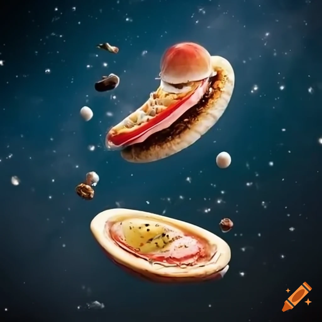 Floating food in outer space