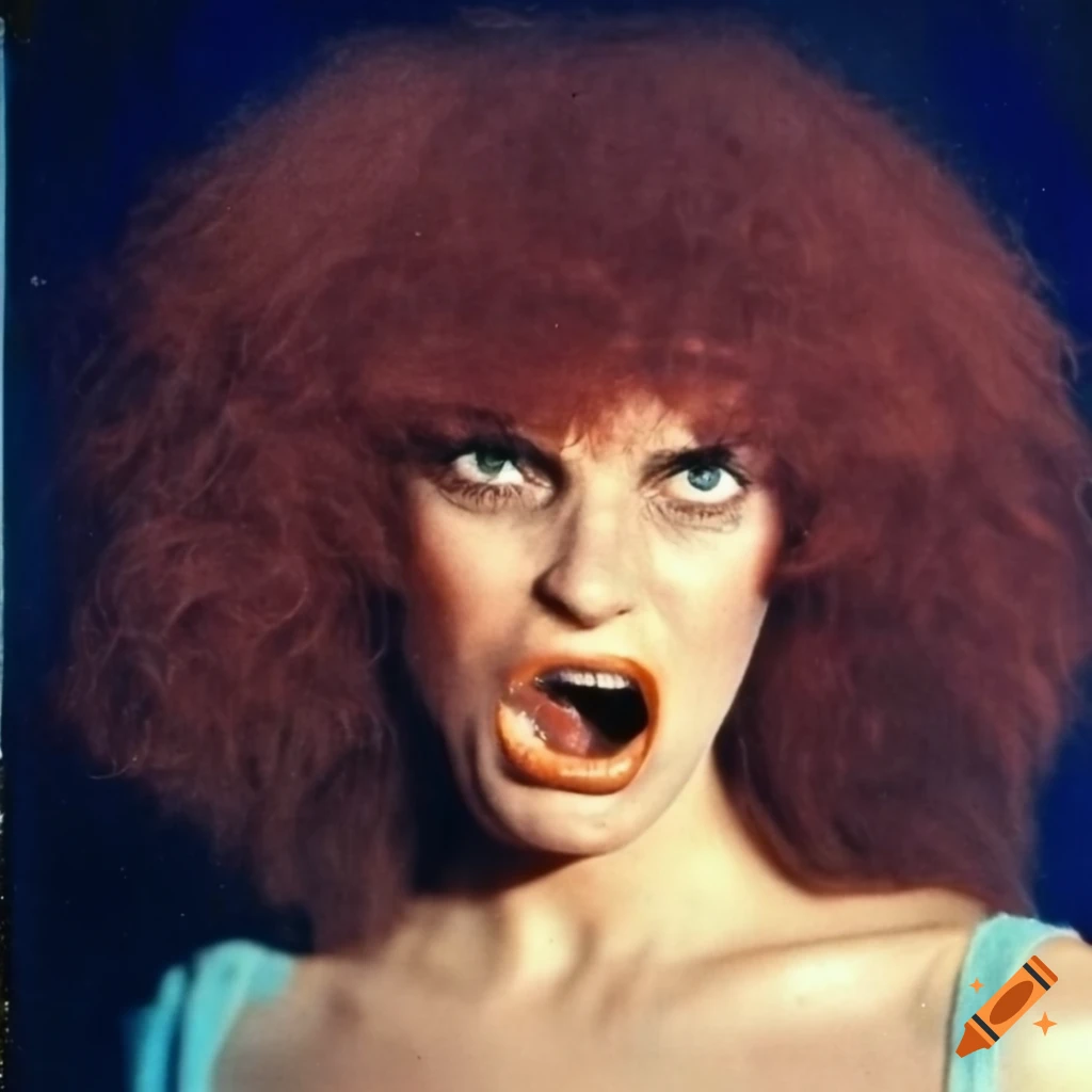 Multicolor vintage photo of an angry woman on Craiyon