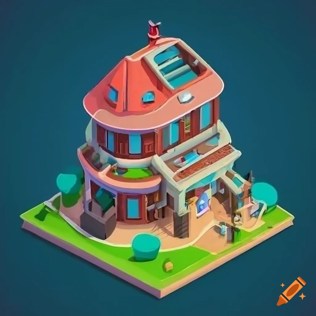 3d isometric world featuring pokemon characters on Craiyon