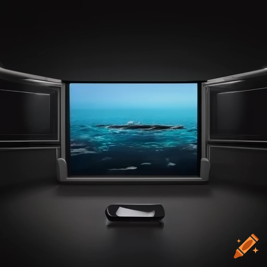 3d room with a large screen