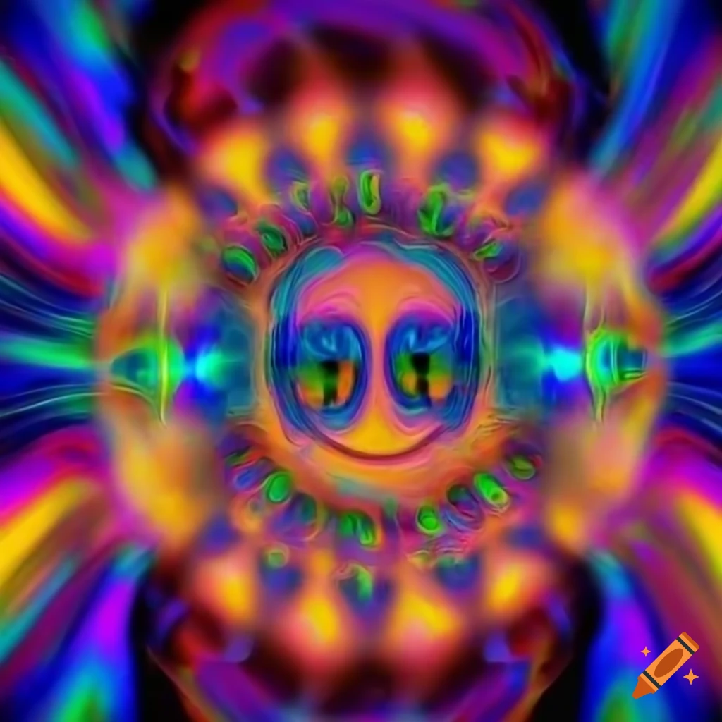 Colorful distorted smiley face on Craiyon