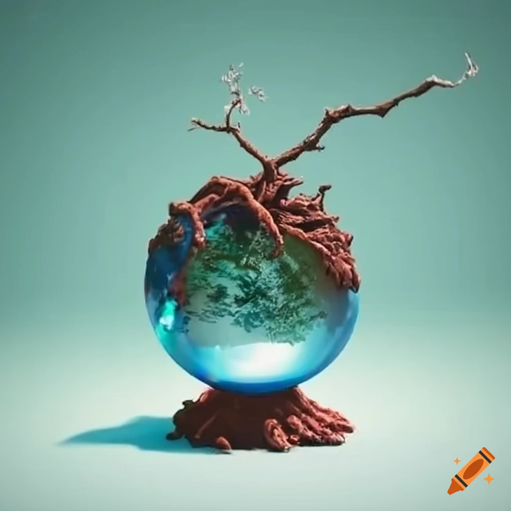 Art of an angry tree with a crystal ball on Craiyon