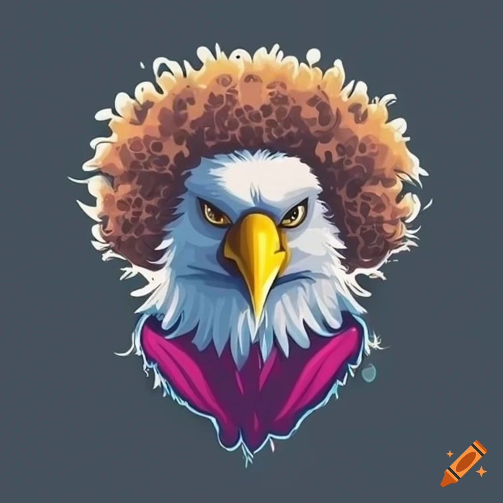 Cartoon justice eagle with bison skull in a unique aesthetic on Craiyon