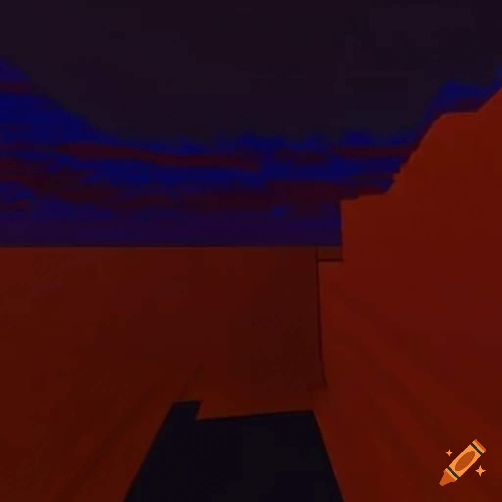 Minimalist image of a blocky horizon on Craiyon