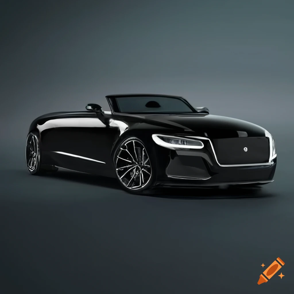 Sleek luxury black convertible car