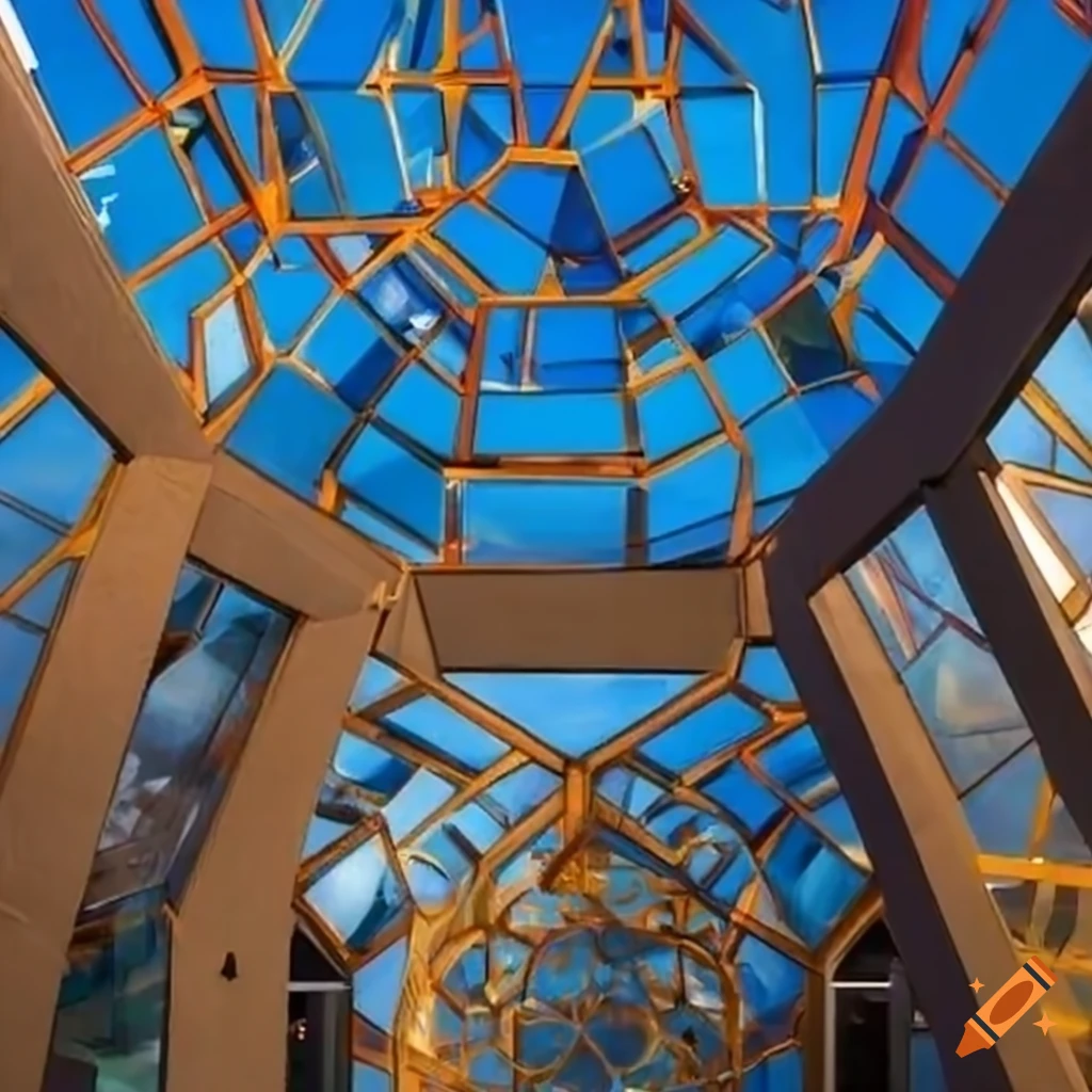 Exterior view of the crystal maze on Craiyon