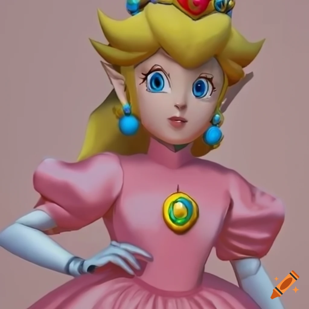 Princess Peach And Link In Pink Silk Ballgowns On Craiyon