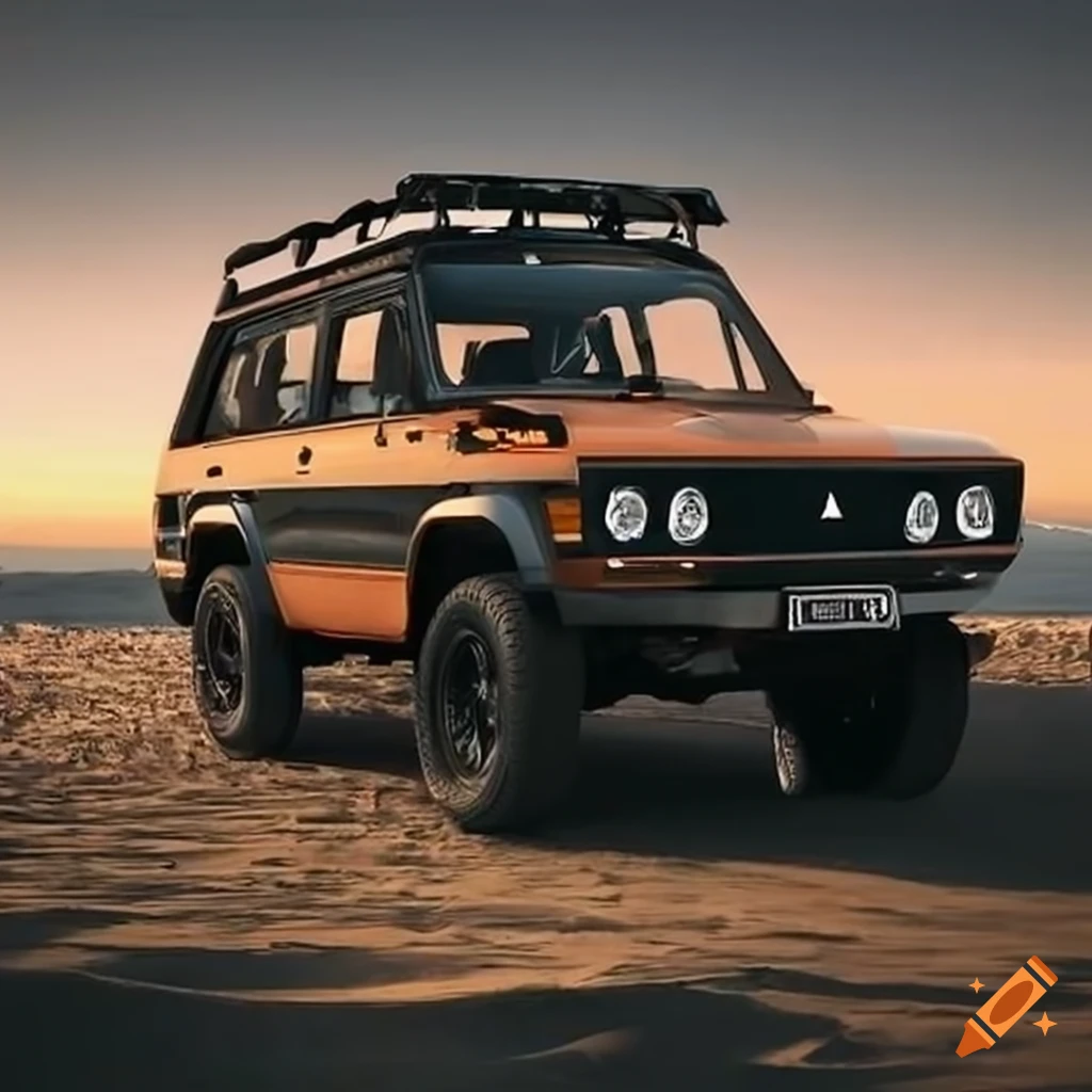 A classic isuzu trooper concept car conquering rocky terrain with ease ...