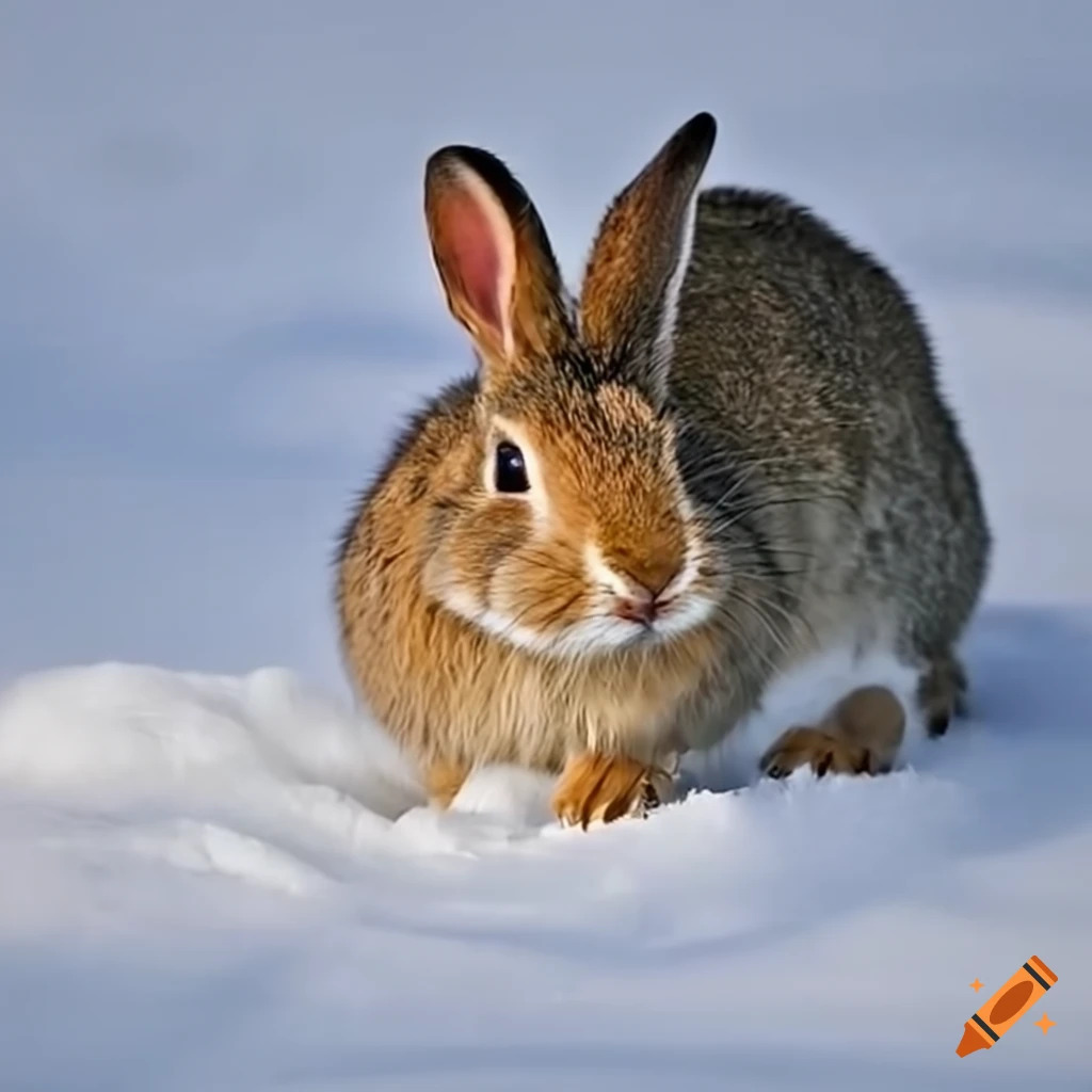 Rabbit on the snow