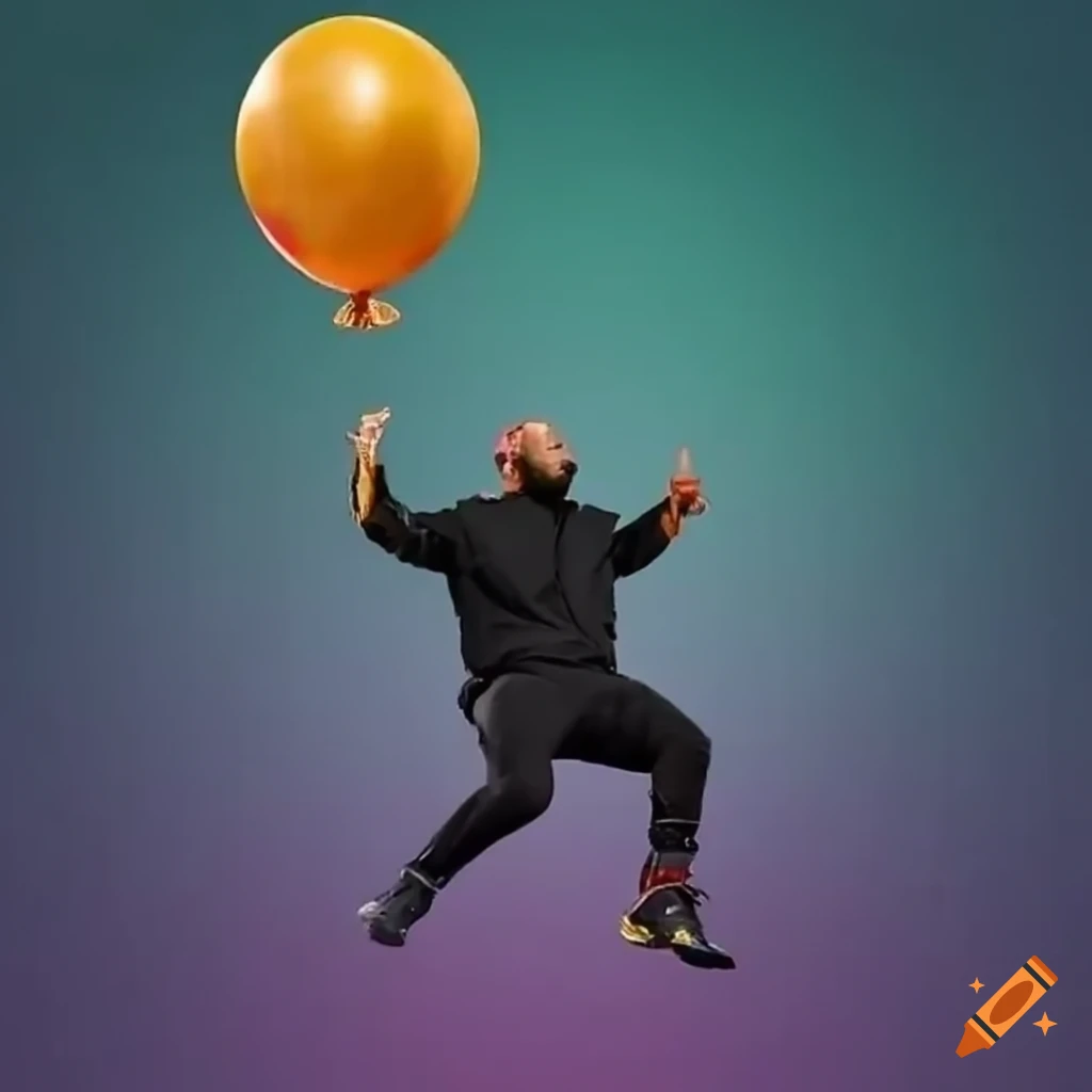 Drake floating in the air on Craiyon
