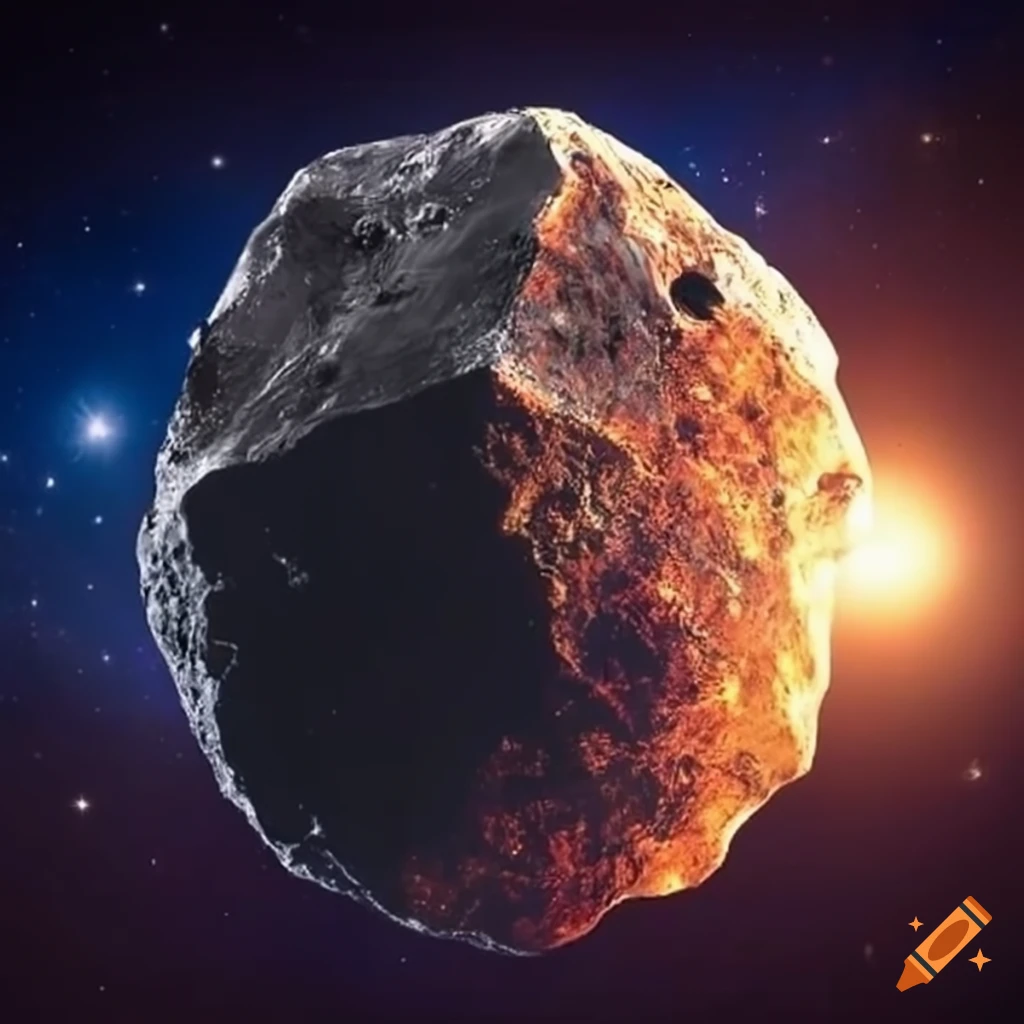 Small metal debris floating in space on Craiyon