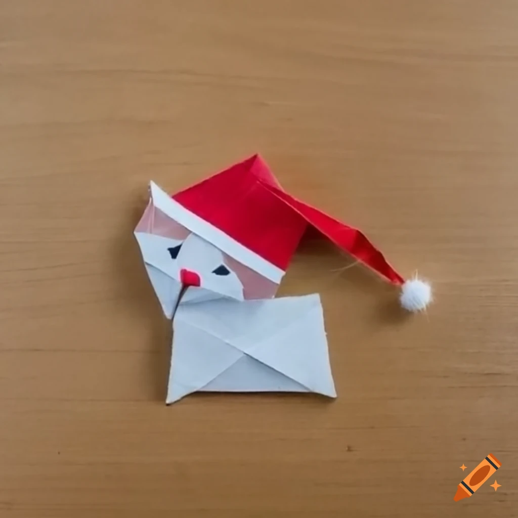 Paper craft of a christmas kitten on Craiyon