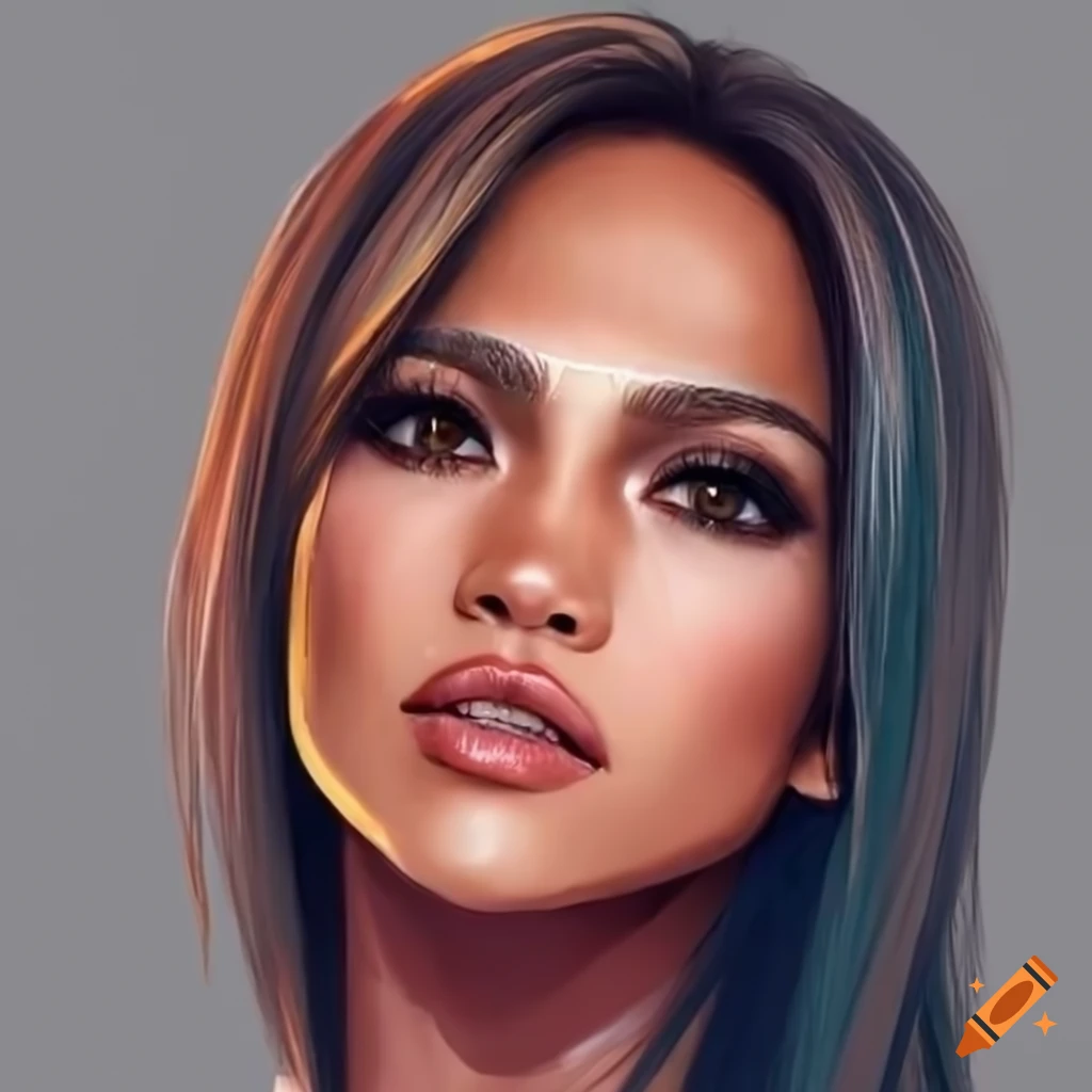 Anime drawing of a beautiful woman with features resembling jennifer ...