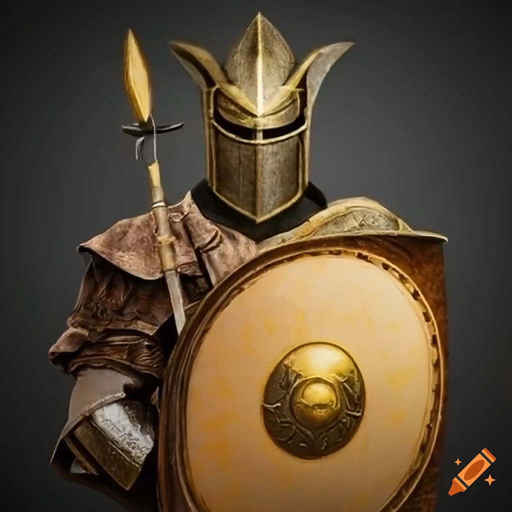 Image of a paladin warrior with spear and shield on Craiyon