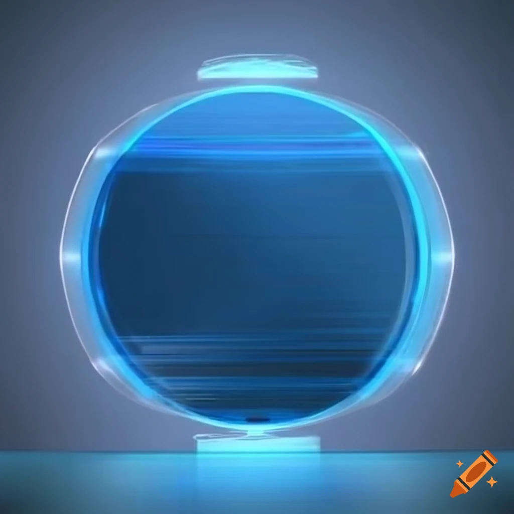 Blue hologram screen cgi rendering on Craiyon