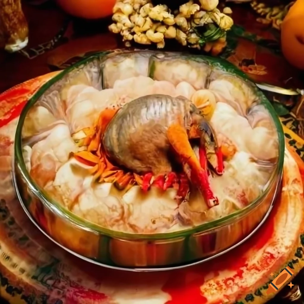Vintage thanksgiving turkey in aspic centerpiece on Craiyon
