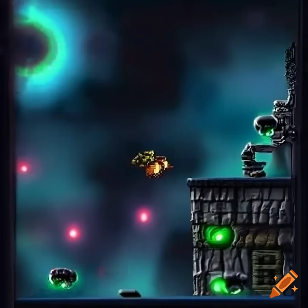 Melting bubble tiles in a 2D platform game on Craiyon