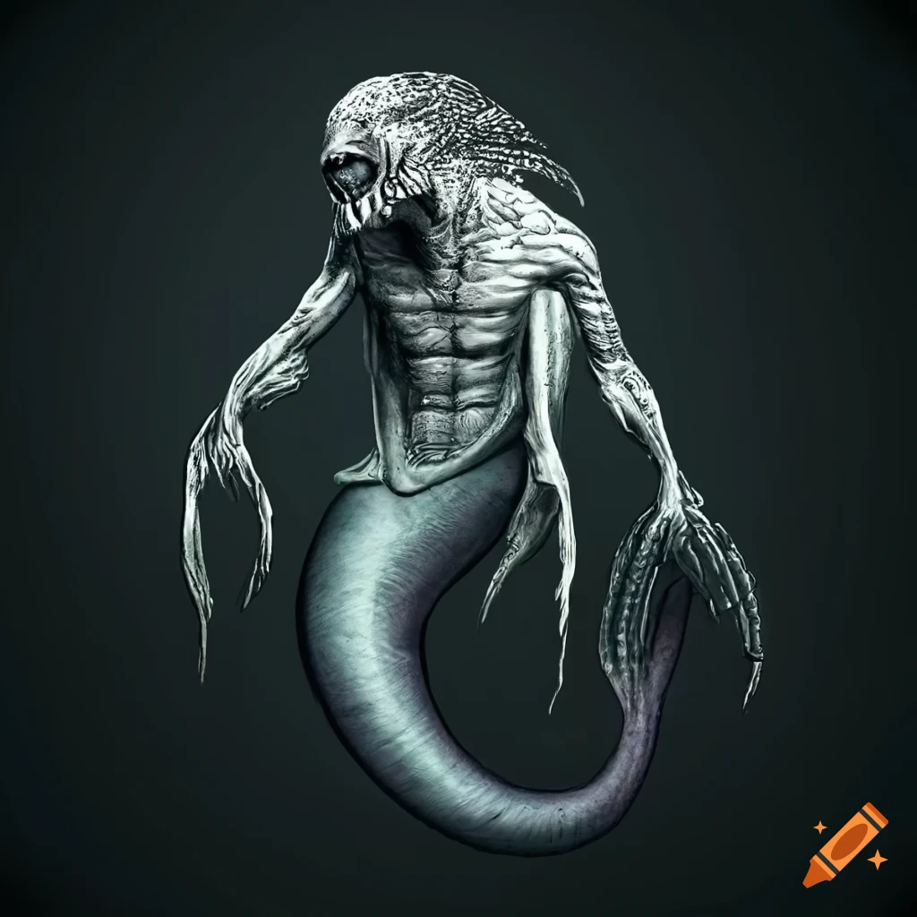 Detailed etching of a prehistoric sea monster