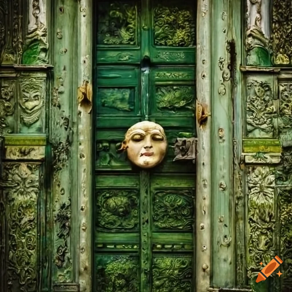 Candy door with green sparkles on Craiyon