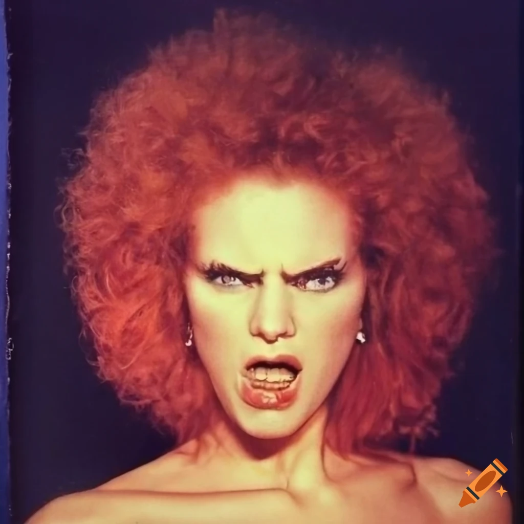 Multicolor vintage photo of an angry woman on Craiyon