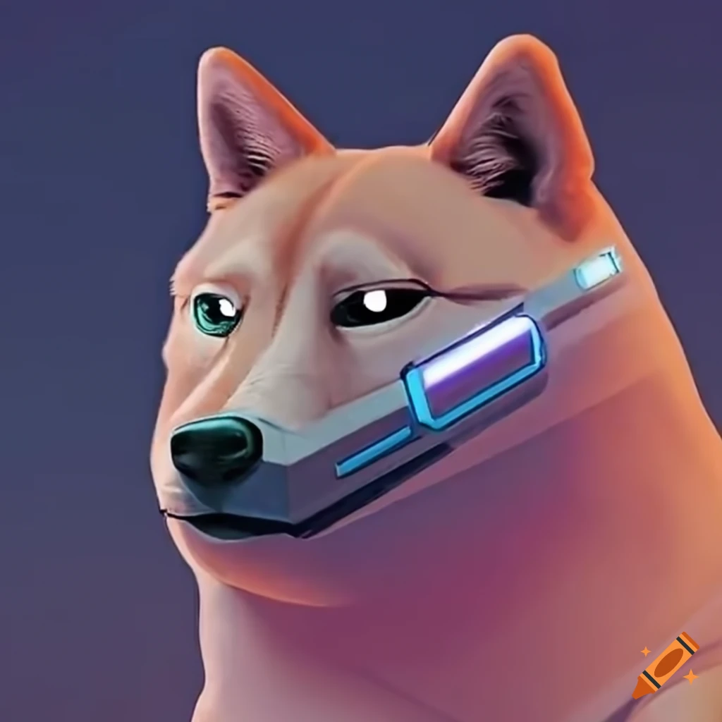 Doge dog eagerly waiting for cybertruck on Craiyon