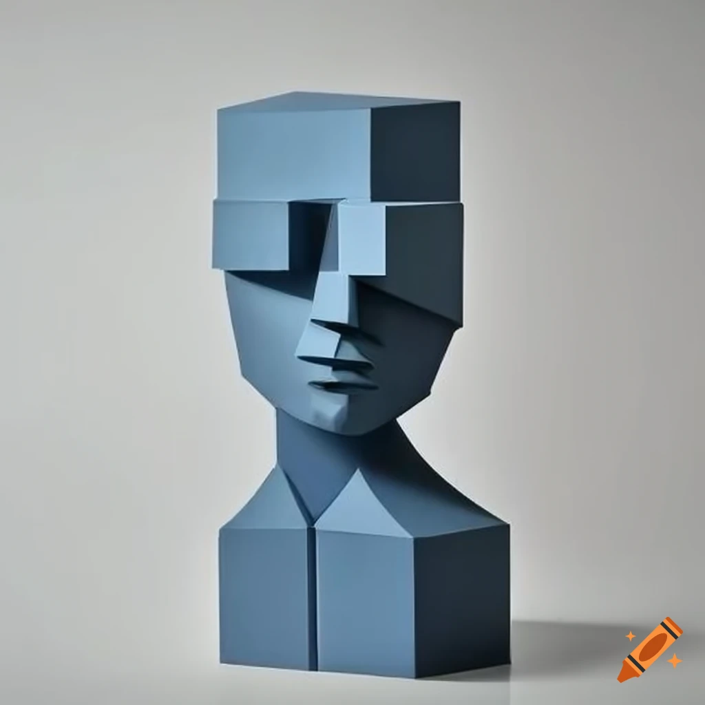 Abstract cubic human figurative sculpture