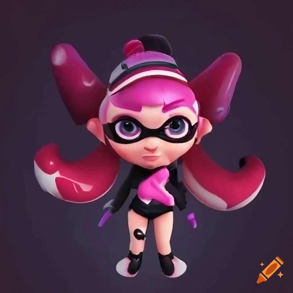 Illustration of an octoling character on Craiyon