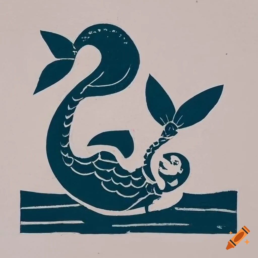 Logo of a simple mermaid design on Craiyon