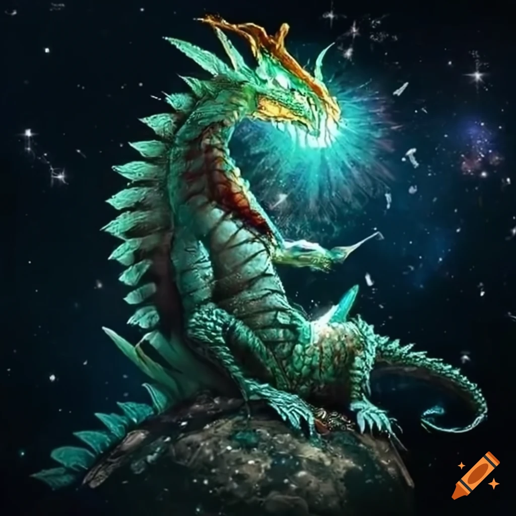 Dragon in space artwork