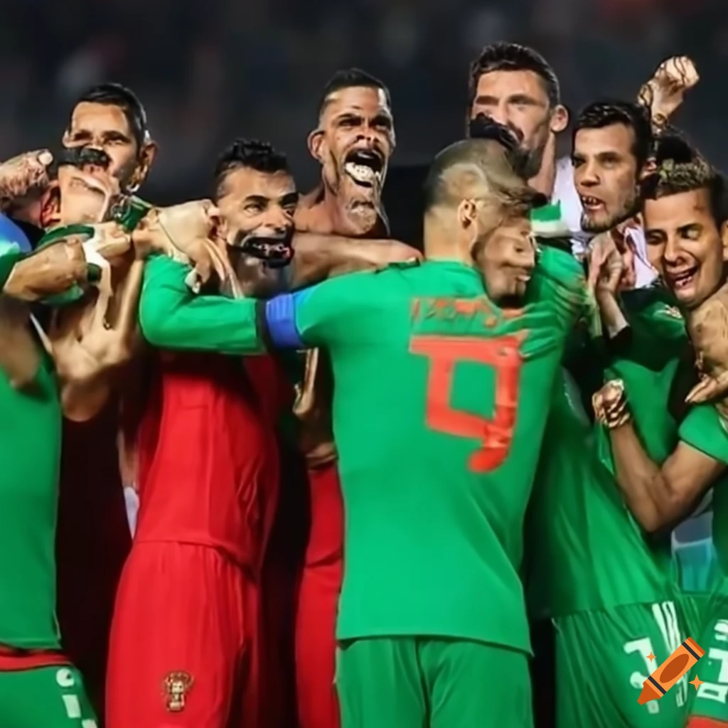 Portuguese national football team celebrating winning the World Cup on ...