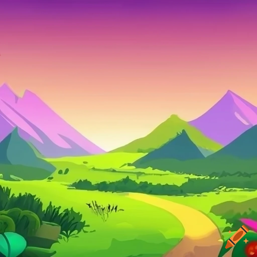 2d mobile game landscape background on Craiyon