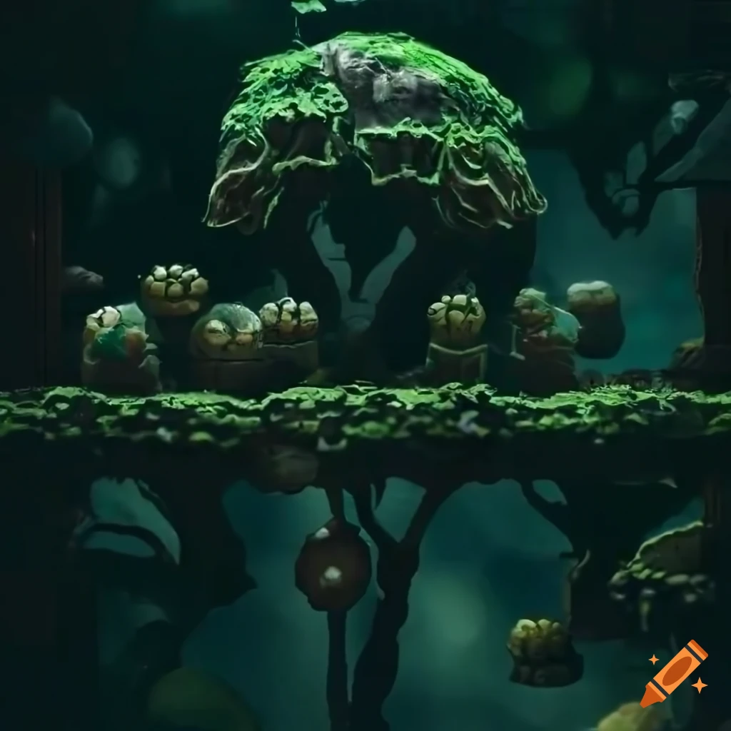 Organic plant-themed 2d game map layout