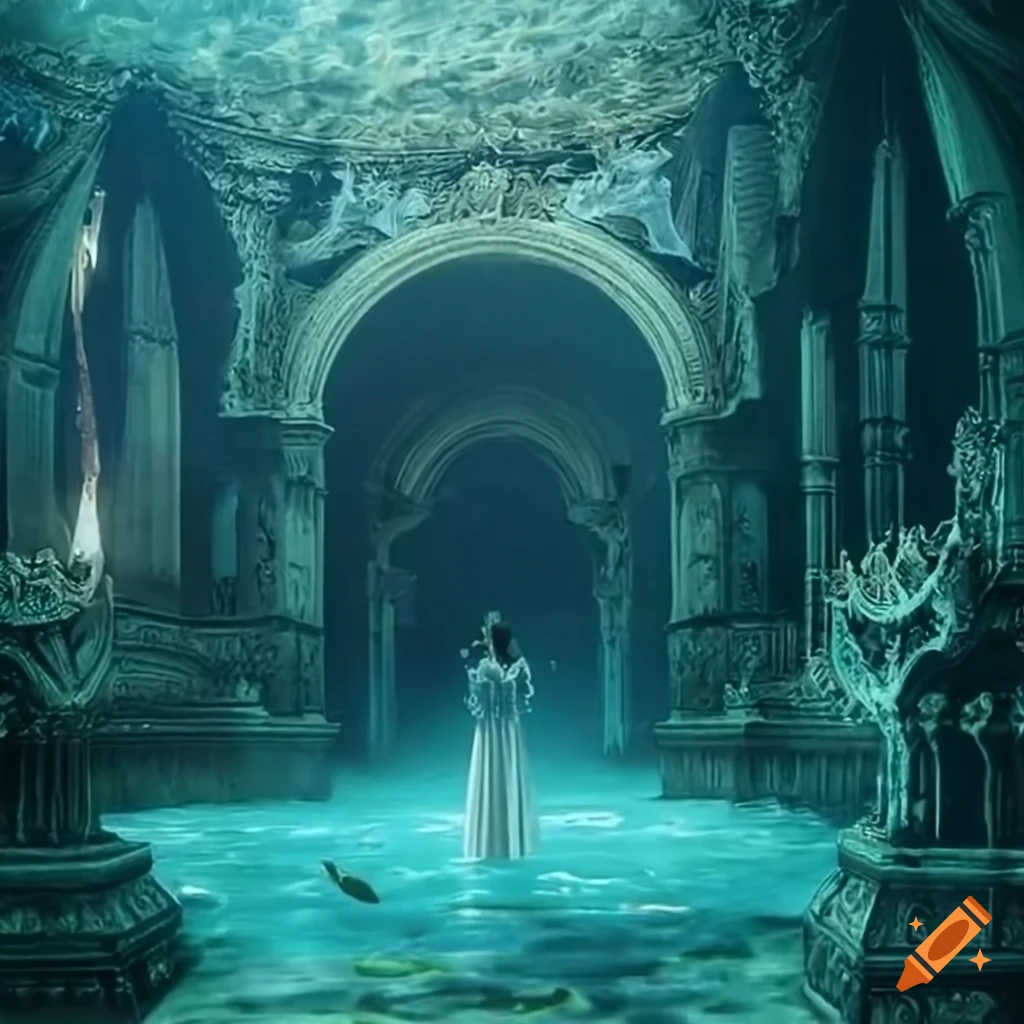 Underwater gothic temple treasure room on Craiyon