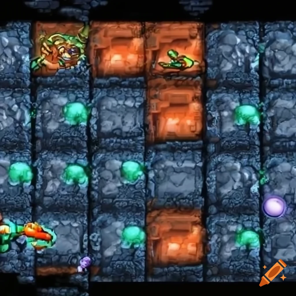 Block bubble tiles in a 2d platform game on Craiyon