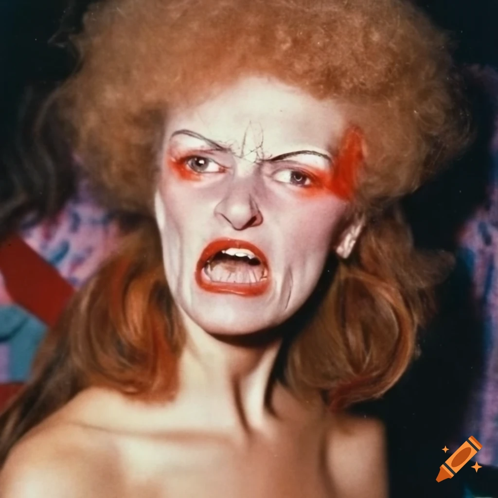 Vintage photo of a woman with an angry expression